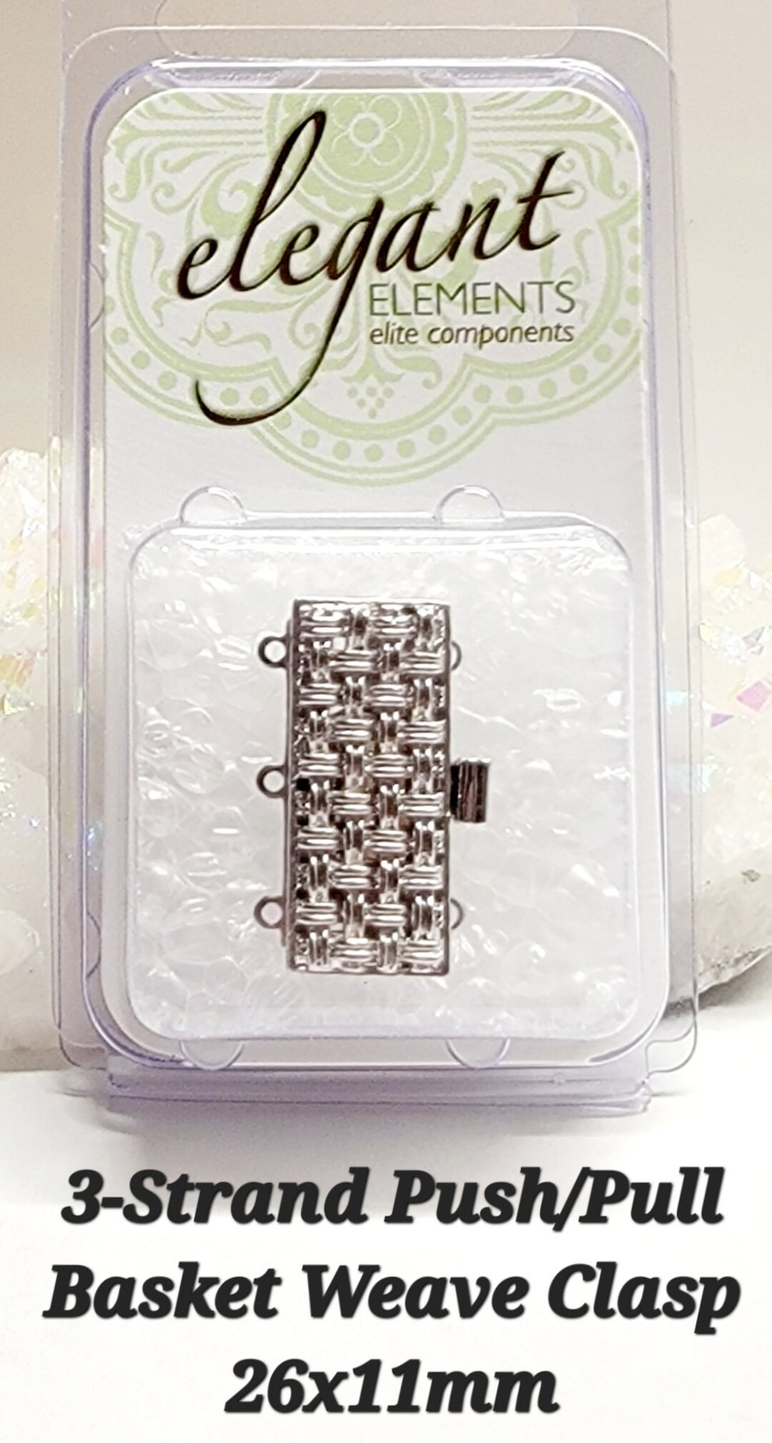 3 Strand Elegant Elements BASKET WEAVE Push/pull Clasp 26 X 11mm Two ...