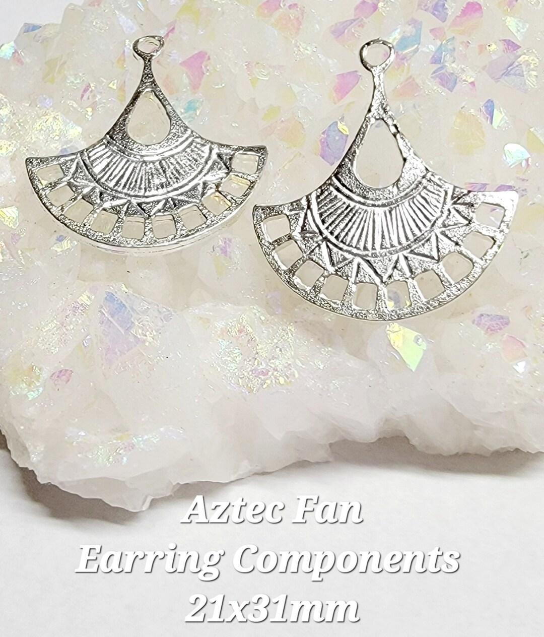 Aztec Fan Pendant Base Metal W/silvertone Finish 21mm X 31mm This ...