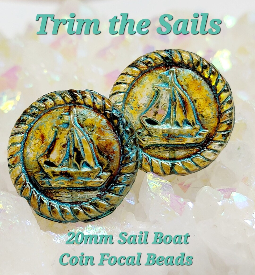 Premium Czech Boat Beads 3 Color Options 20mm This Listing is for 2 ...