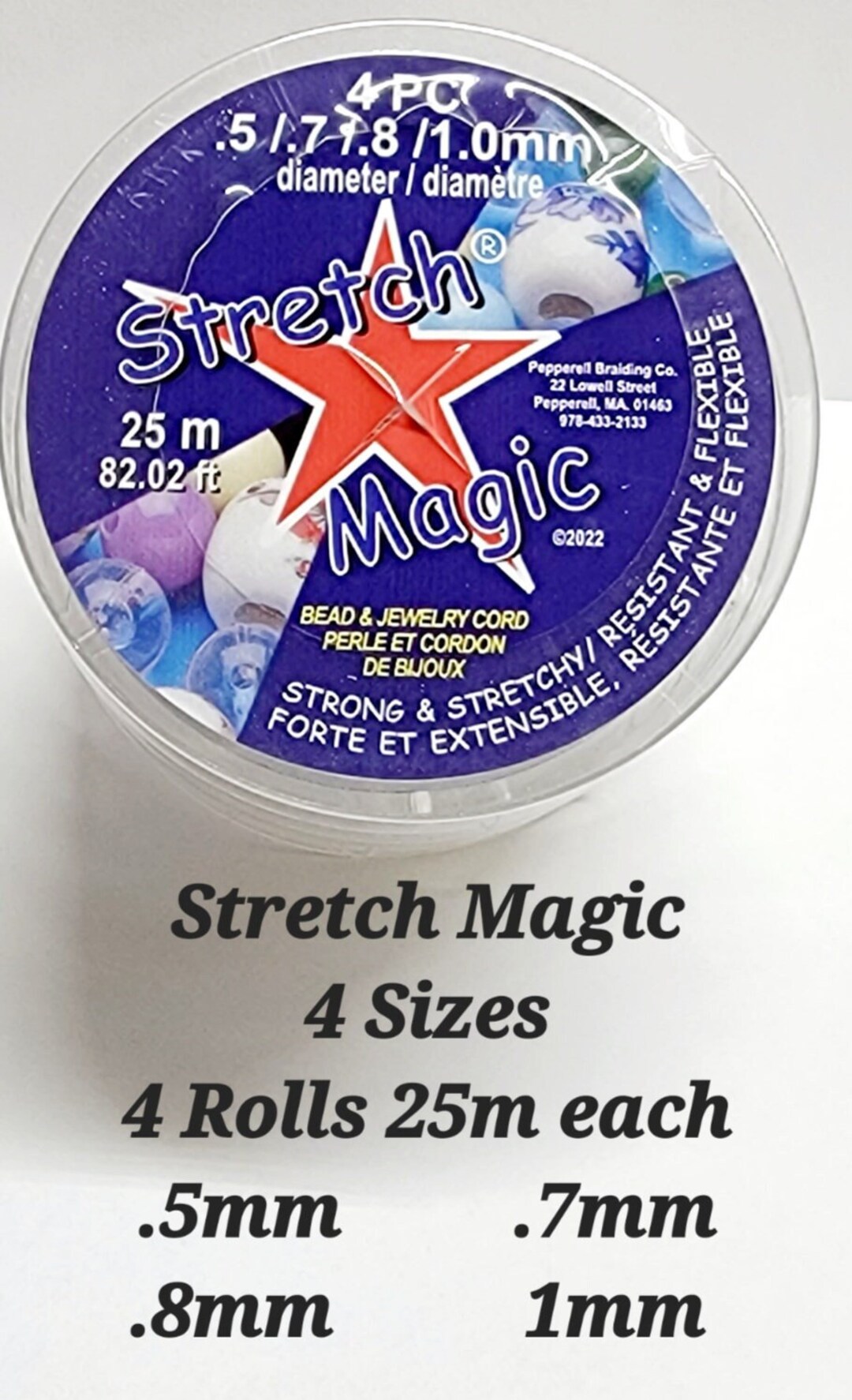STRETCH MAGIC BUNDLE 4 Rolls Each Roll 25m metric 82' standard 4 Sizes ...