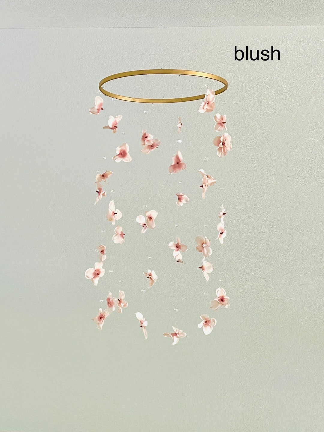 Flower Baby Mobile, Vintage Nursery, Floral Crystal Baby Mobile, Floral ...