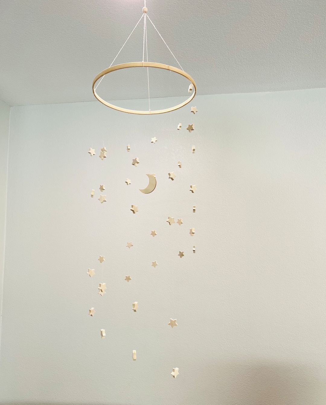 Stars and Moon Mobile, Stars Baby Mobile, Wood Mobile, Neutral Baby ...