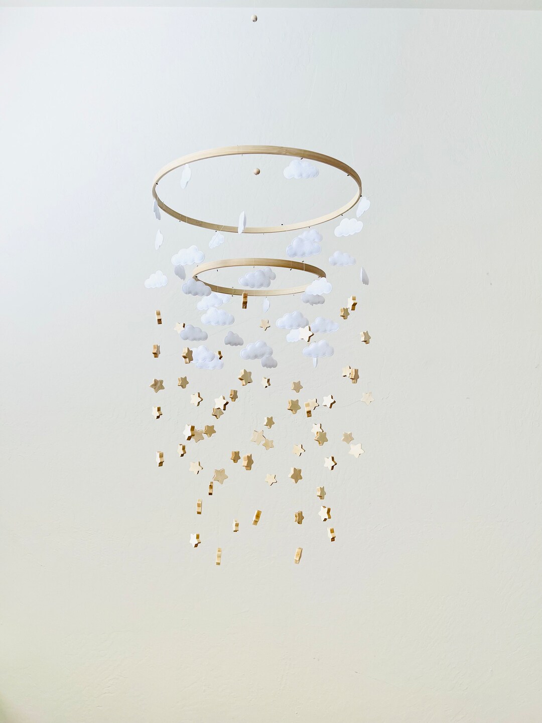 Stars and Cloud Mobile, Stars Baby Mobile, Cloud Mobile, Neutral Baby ...