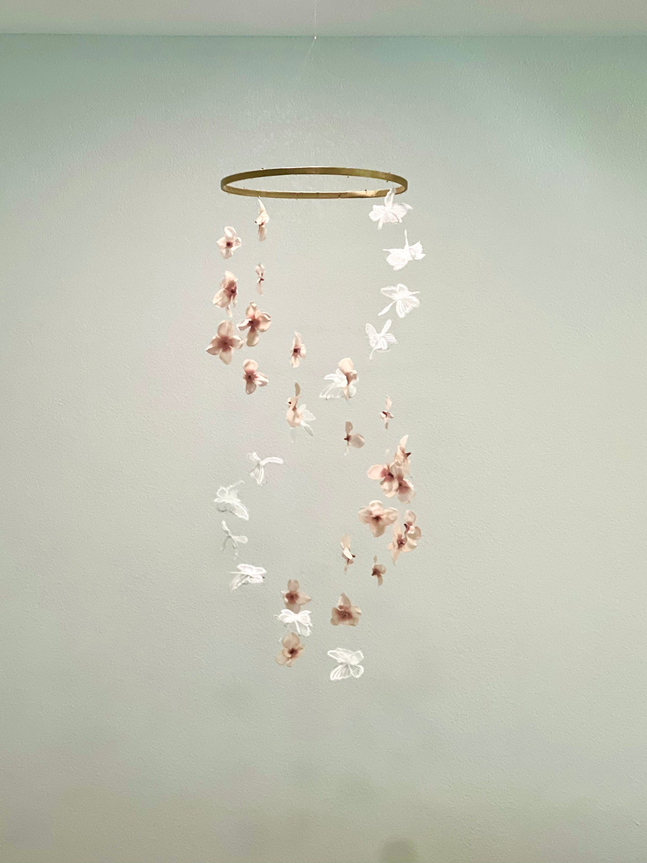 Butterfly Flower Mobile Pink Blush Baby Mobile Pink Flower - Etsy