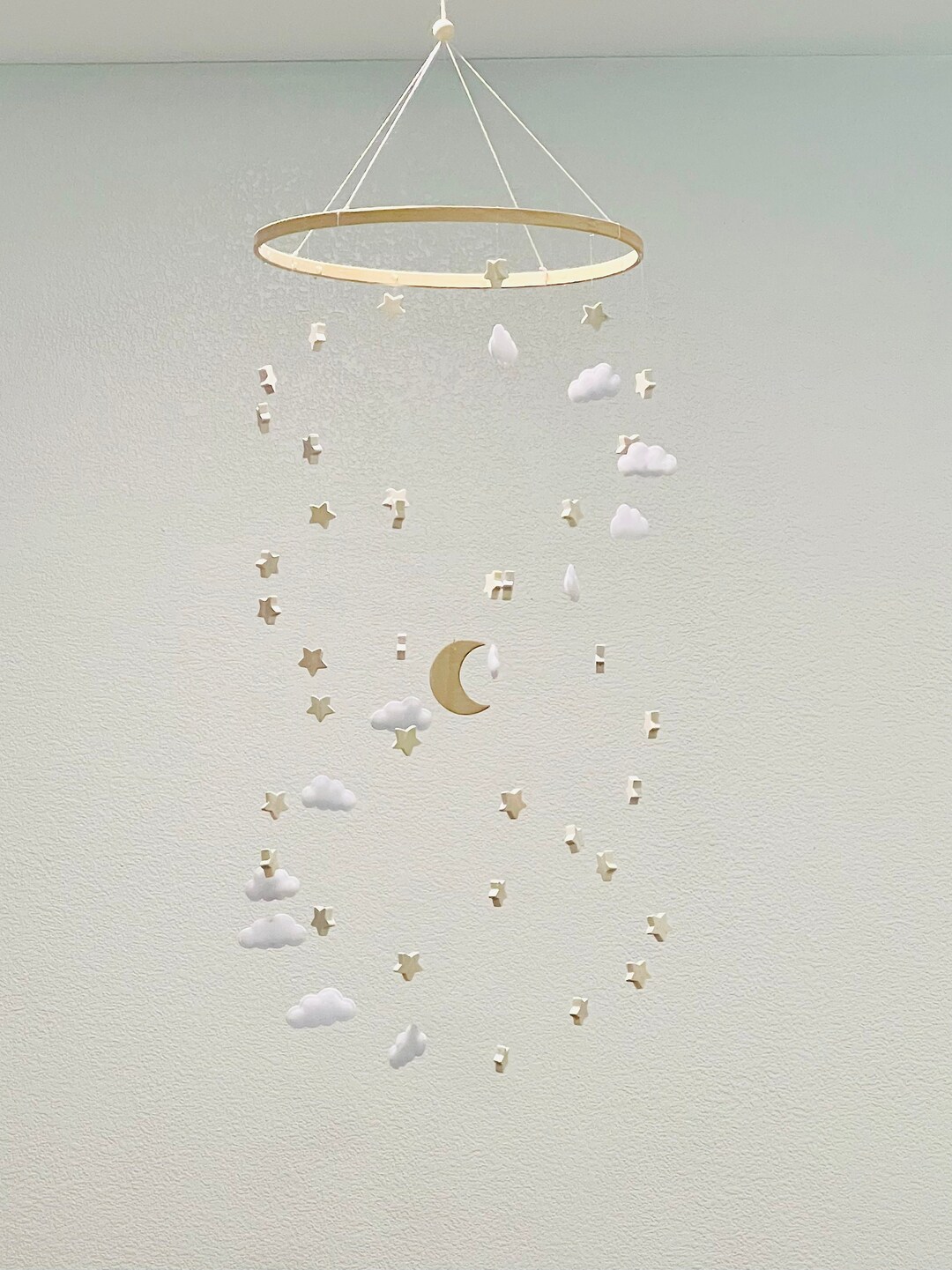 Stars and Moon Mobile, Stars Baby Mobile, Cloud Mobile, Neutral Baby ...