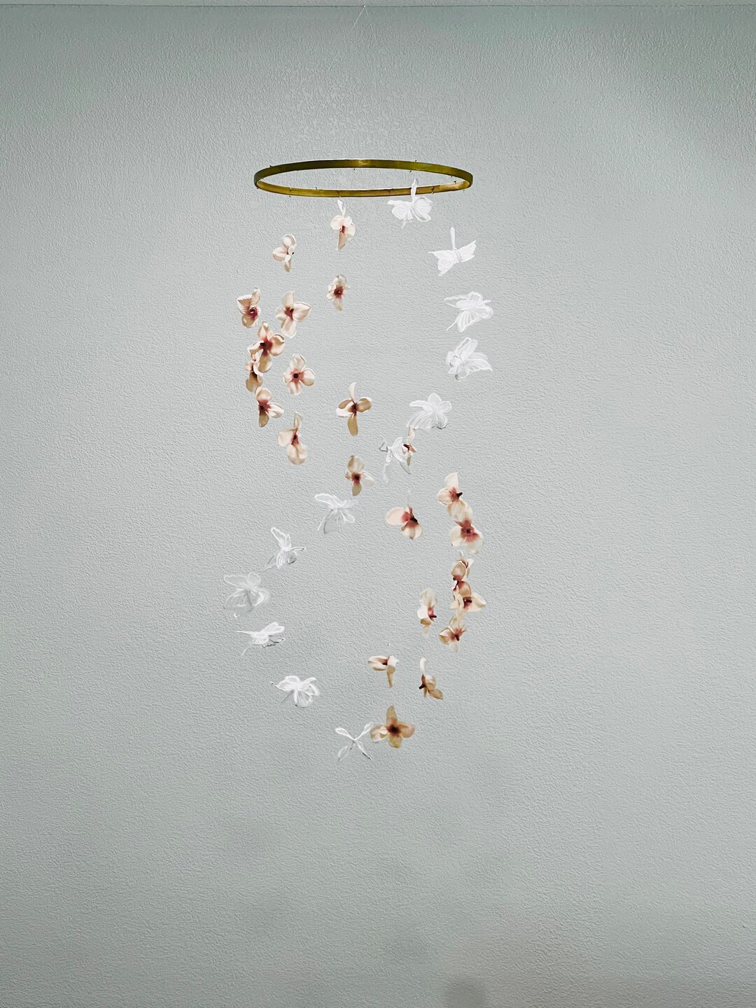 Butterfly Flower Mobile, Pink Blush Baby Mobile, Pink Flower Mobile ...