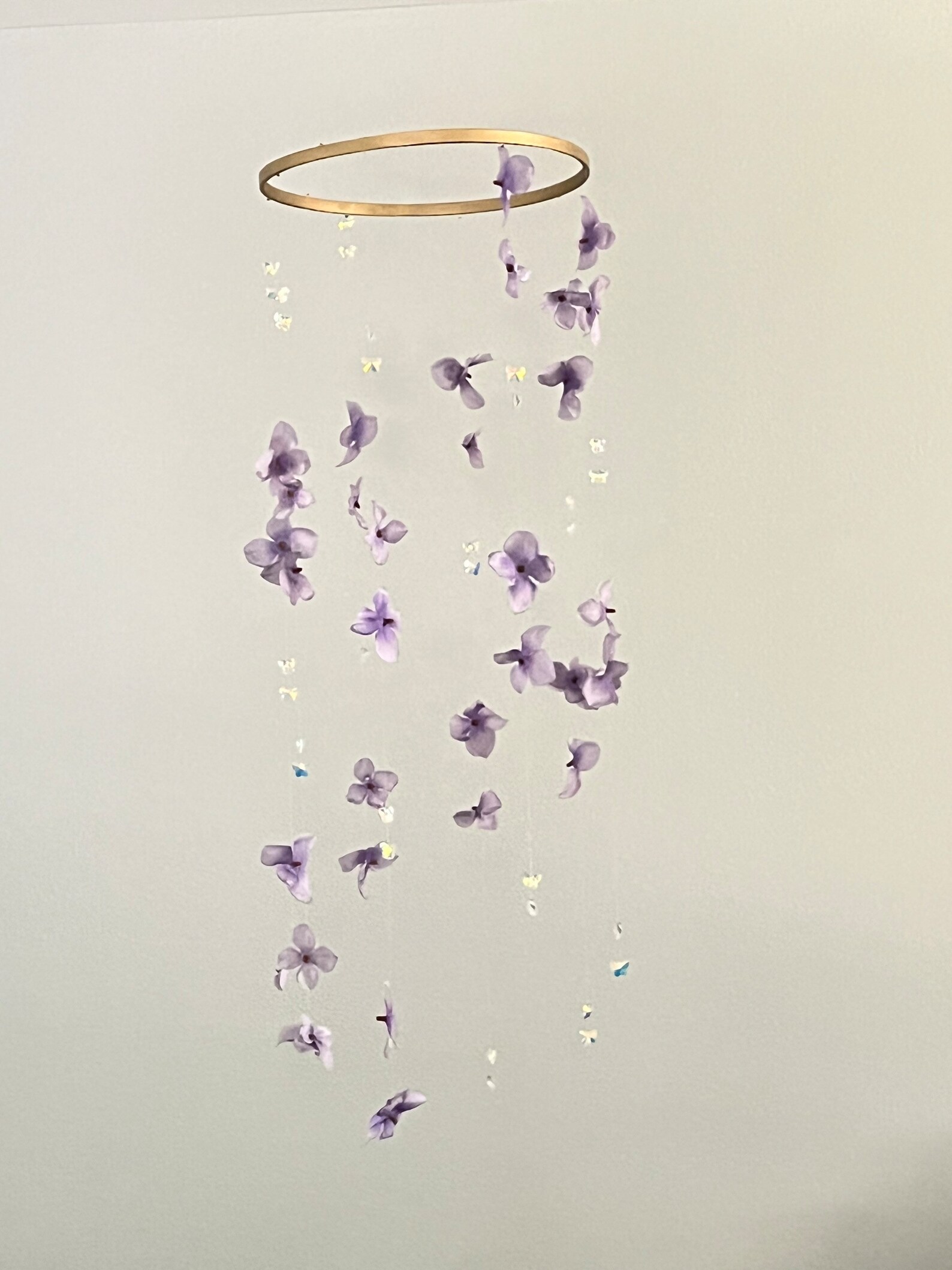 Flower Mobile Butterfly Baby Mobile Purple Flower Mobile - Etsy