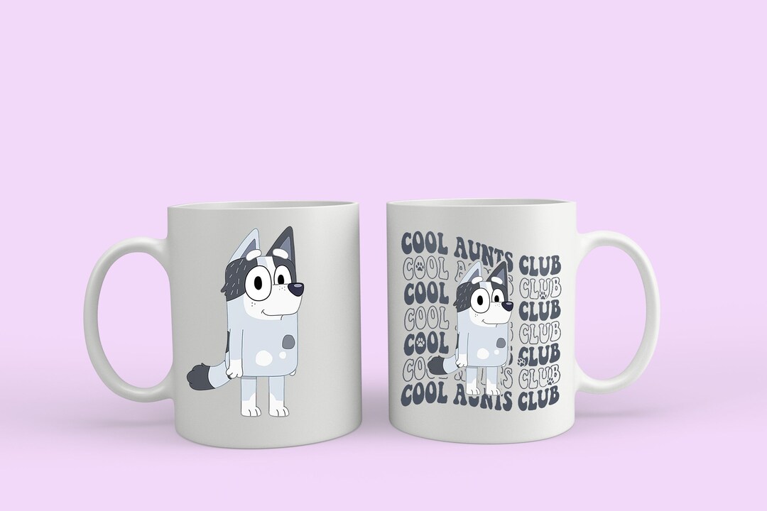 Bluey Cool Aunt Club Mug Bluey Cartoon Mug - Etsy Canada