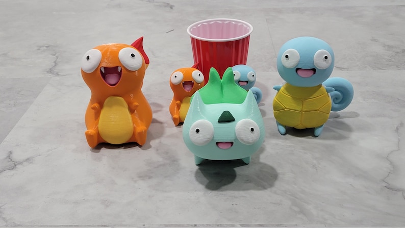 Pokemon-inspired Derpy Fire Lizard Water Turtle 3D Printed - Etsy