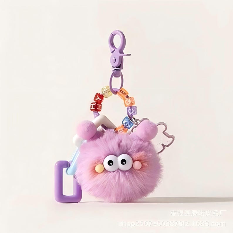 Kawaii Fluffy Buddy Keychain/charm - Etsy