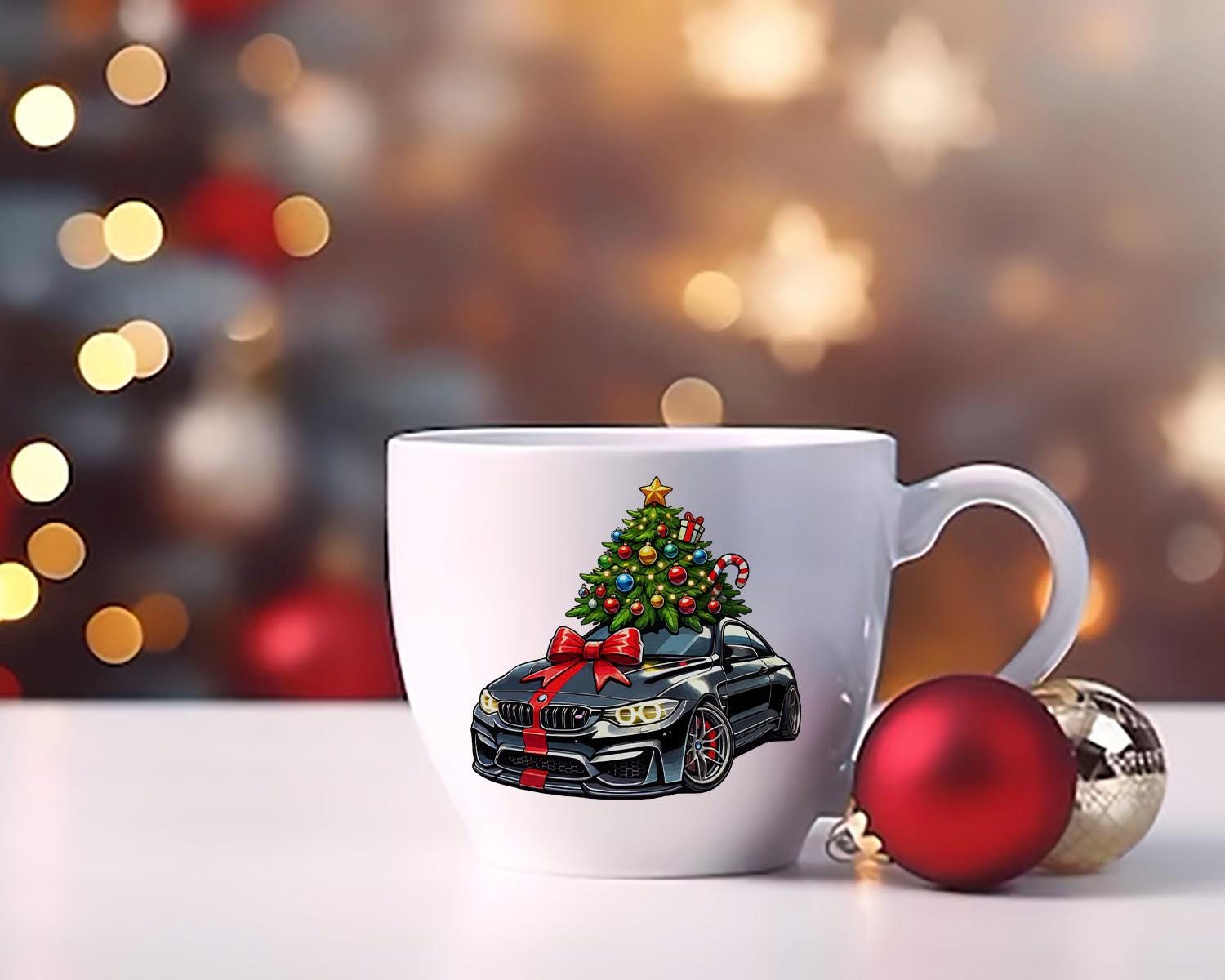 BMW M4 With a Christmas Tree PNG Digital Design for Sweater Hoodie Mugs ...
