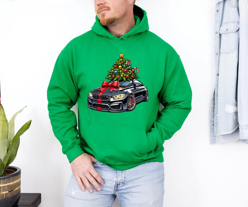 BMW M4 With a Christmas Tree PNG Digital Design for Sweater Hoodie Mugs ...