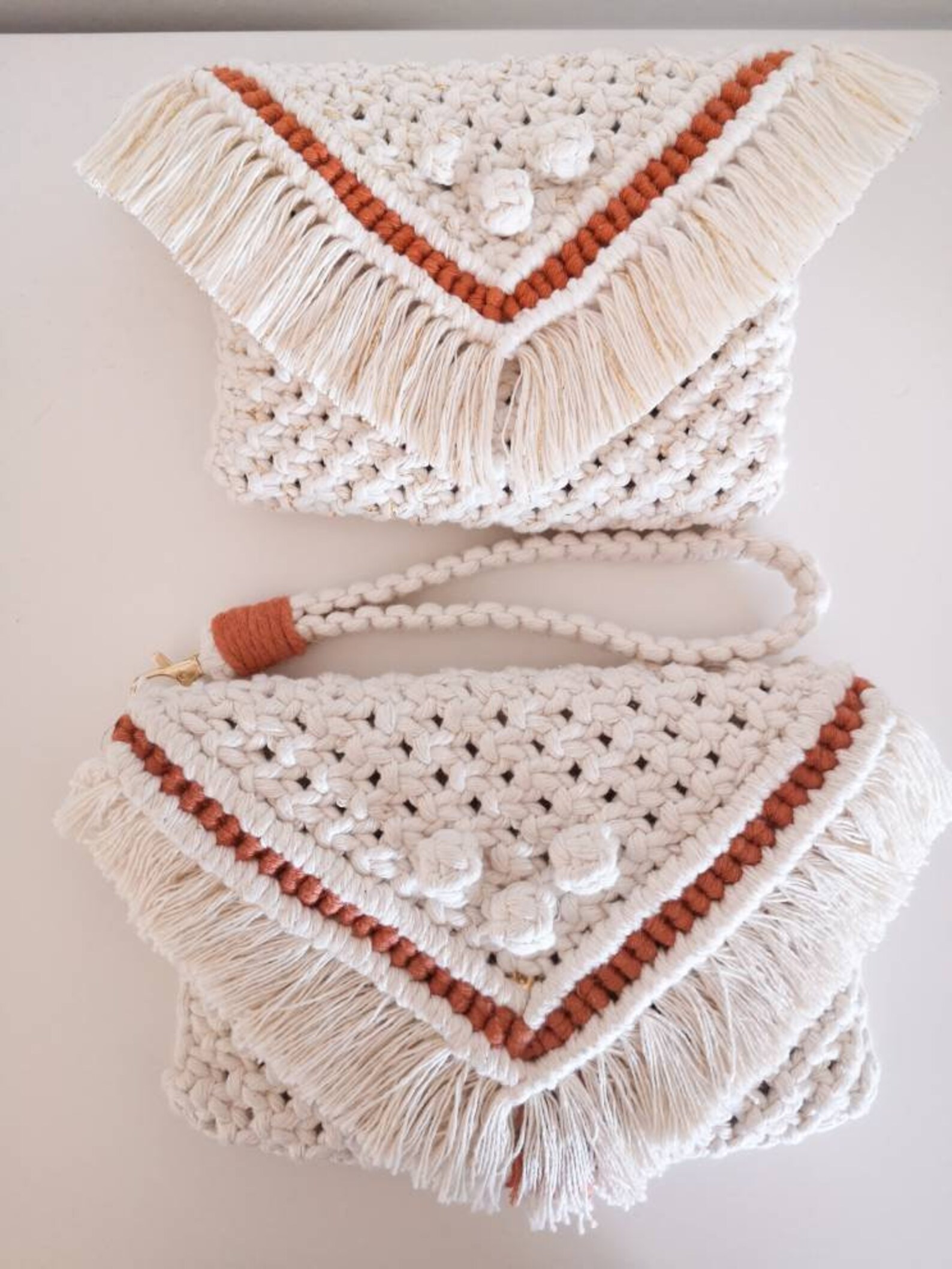 Macramé Pouch Macramé Handbag White Terracotta 100% Cotton - Etsy UK