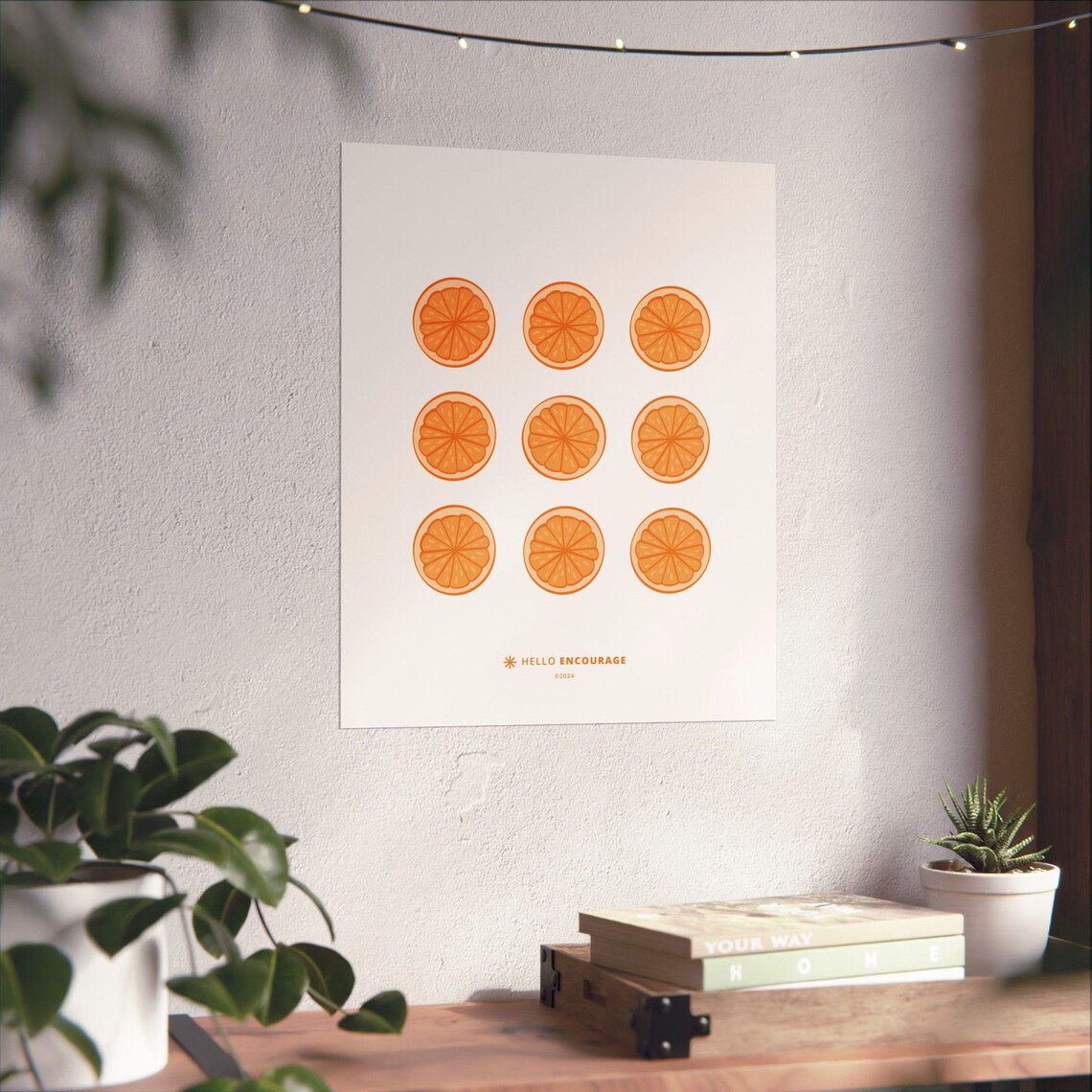 Orange Pattern Poster, Orange Poster, Matte Vertical Poster, Orange Art ...
