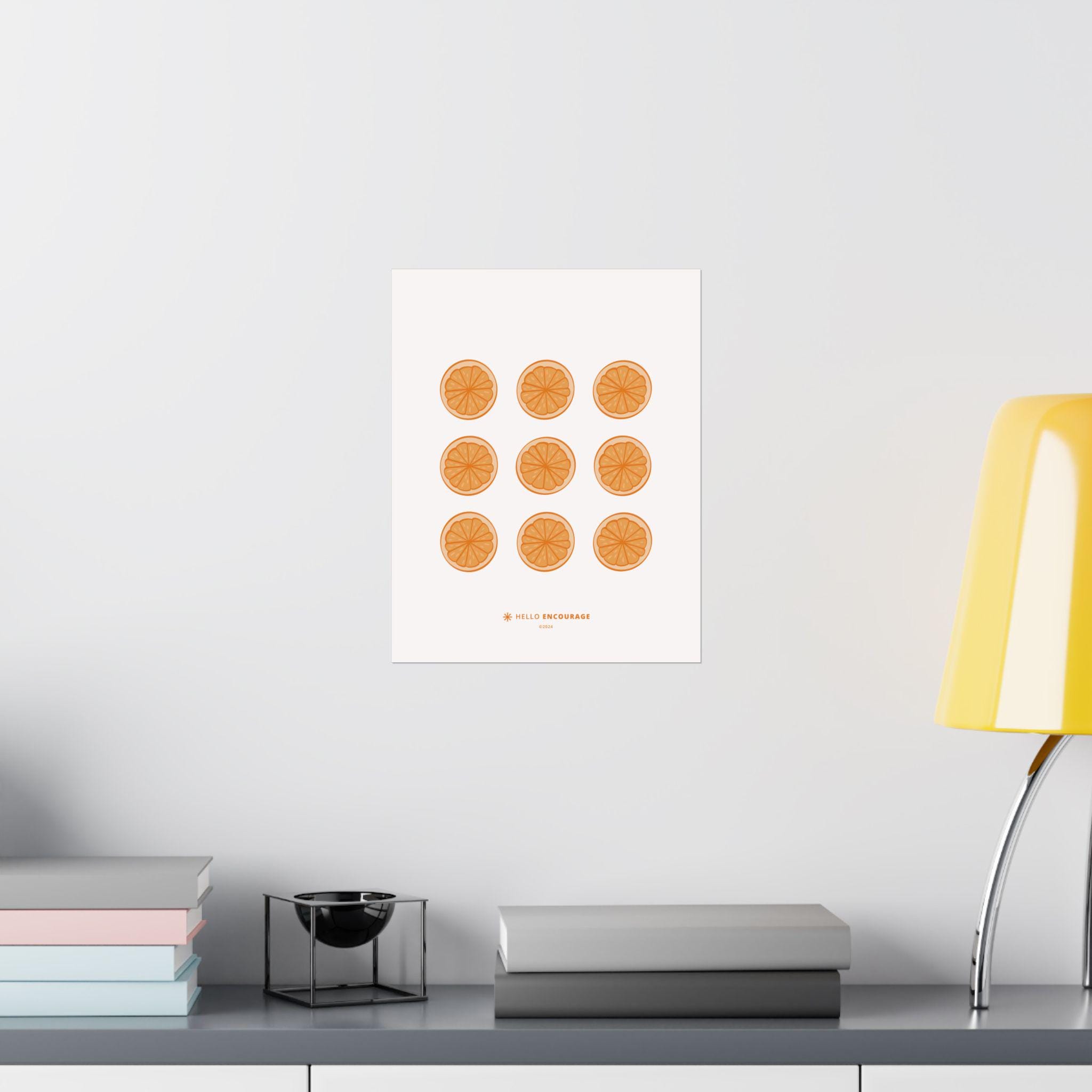 Orange Pattern Poster, Orange Poster, Matte Vertical Poster, Orange Art ...