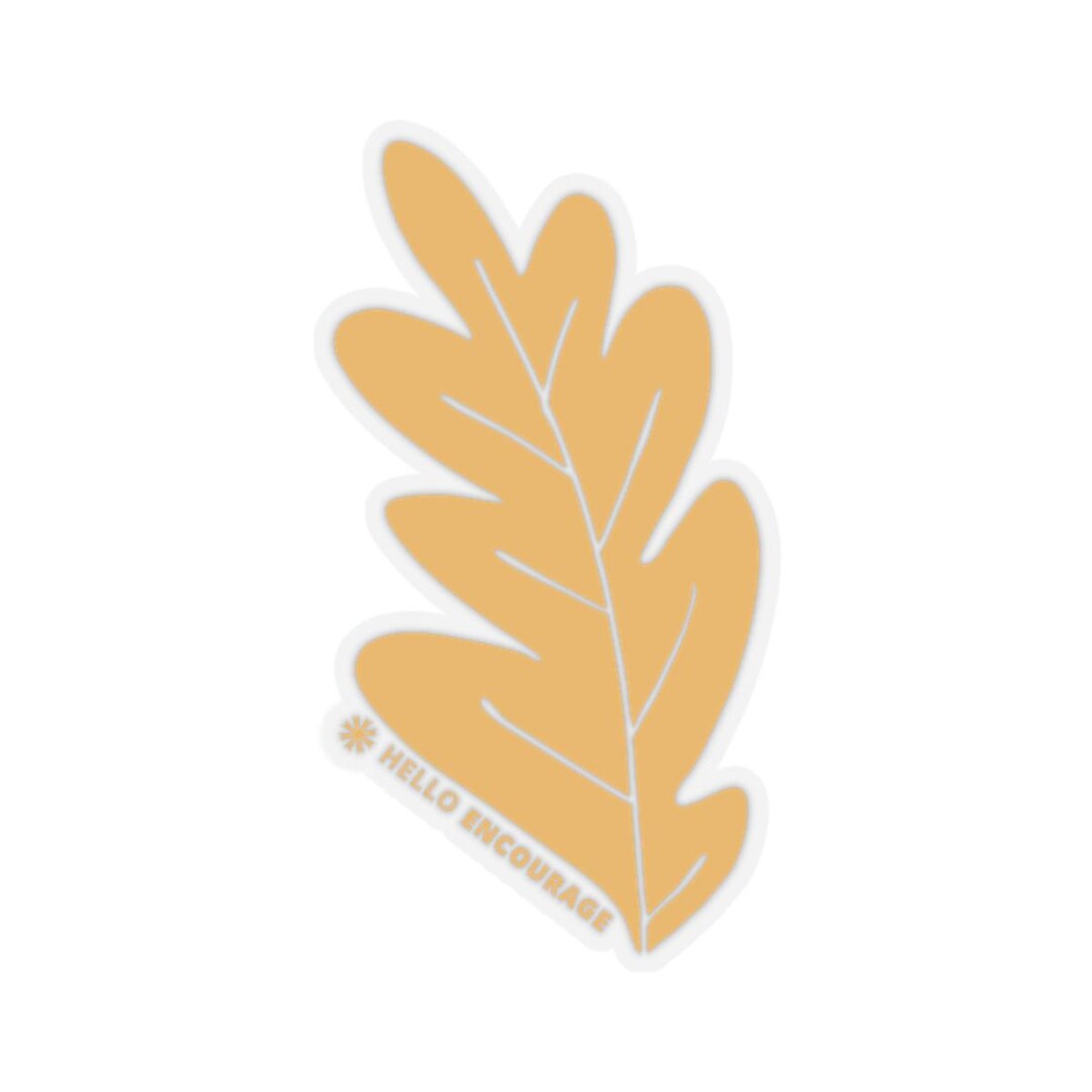 Gold Yellow Leaf Sticker, Laptop Sticker, Tumbler Sticker, Kindle ...