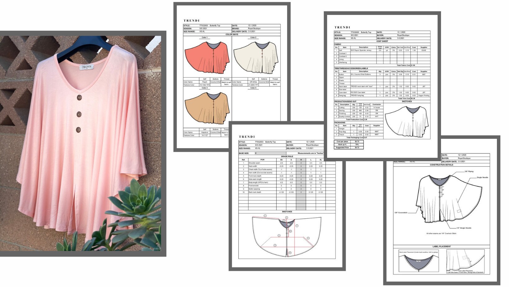 BOM bill of Material Template for Tech Pack Garment Production for ...