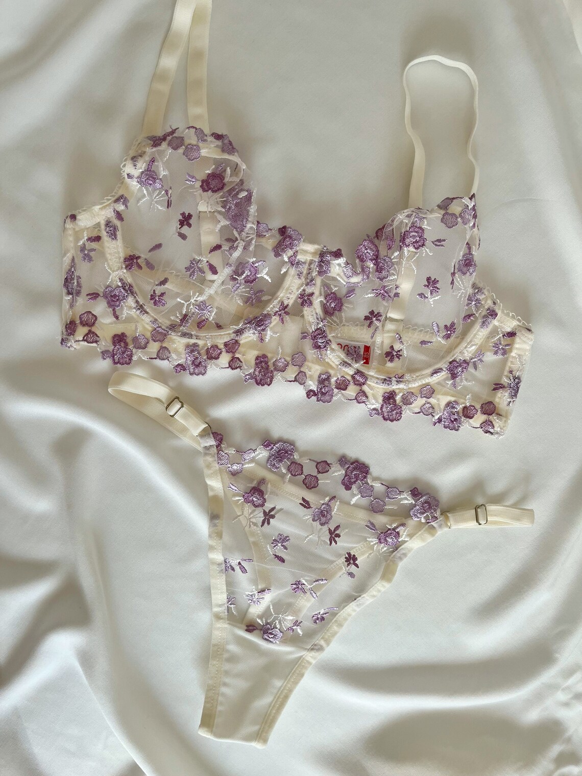 Lilac Transparent Bra Set - Etsy