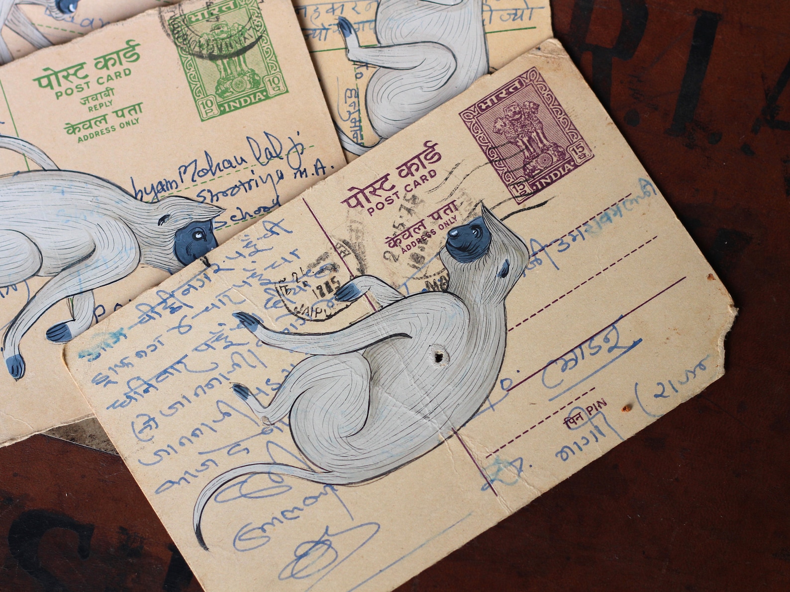 Mixed Set of 5 Hand Painted Vintage Indian Postcard | Etsy