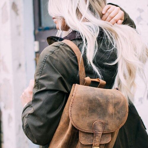 Small Backpack Mini Backpack Leather Green Leather Backpack - Etsy