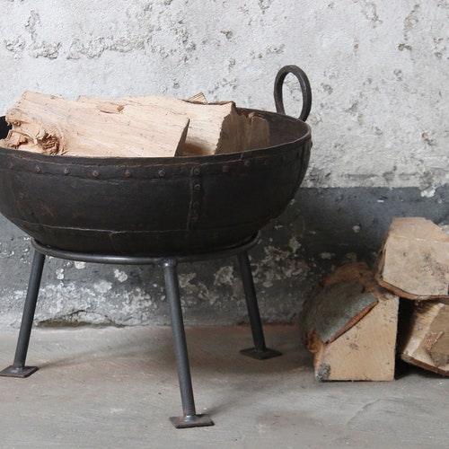 Indian Fire Pit/fire Bowl With Grill & Stand 50cm60cm80cm - Etsy