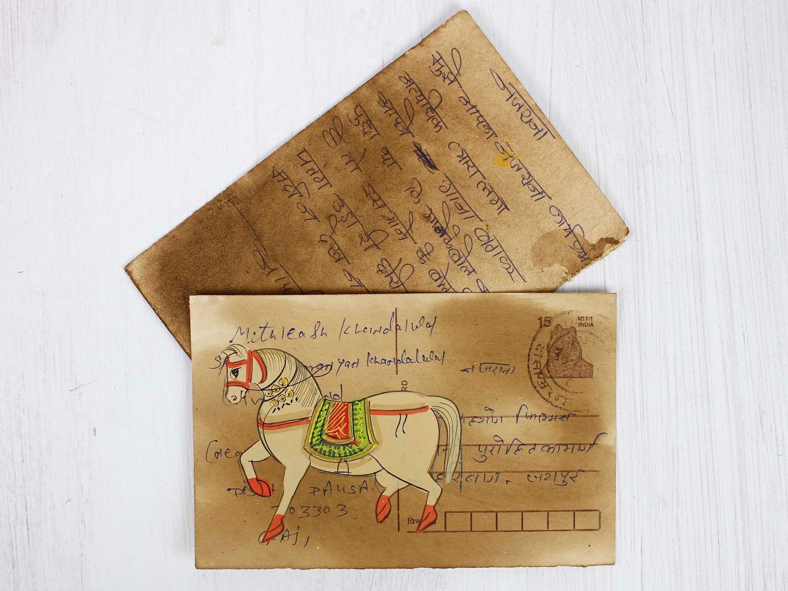 Mixed Set of 5 Hand Painted Vintage Indian Postcard | Etsy