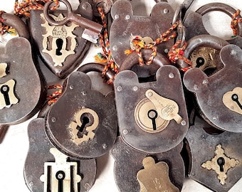 Cast Iron Lock and 3 Keys, Large Vintage Iron Lock With Key, Vintage ...