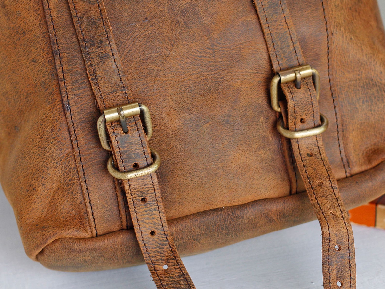 Small Boho Leather Backpack - Etsy UK