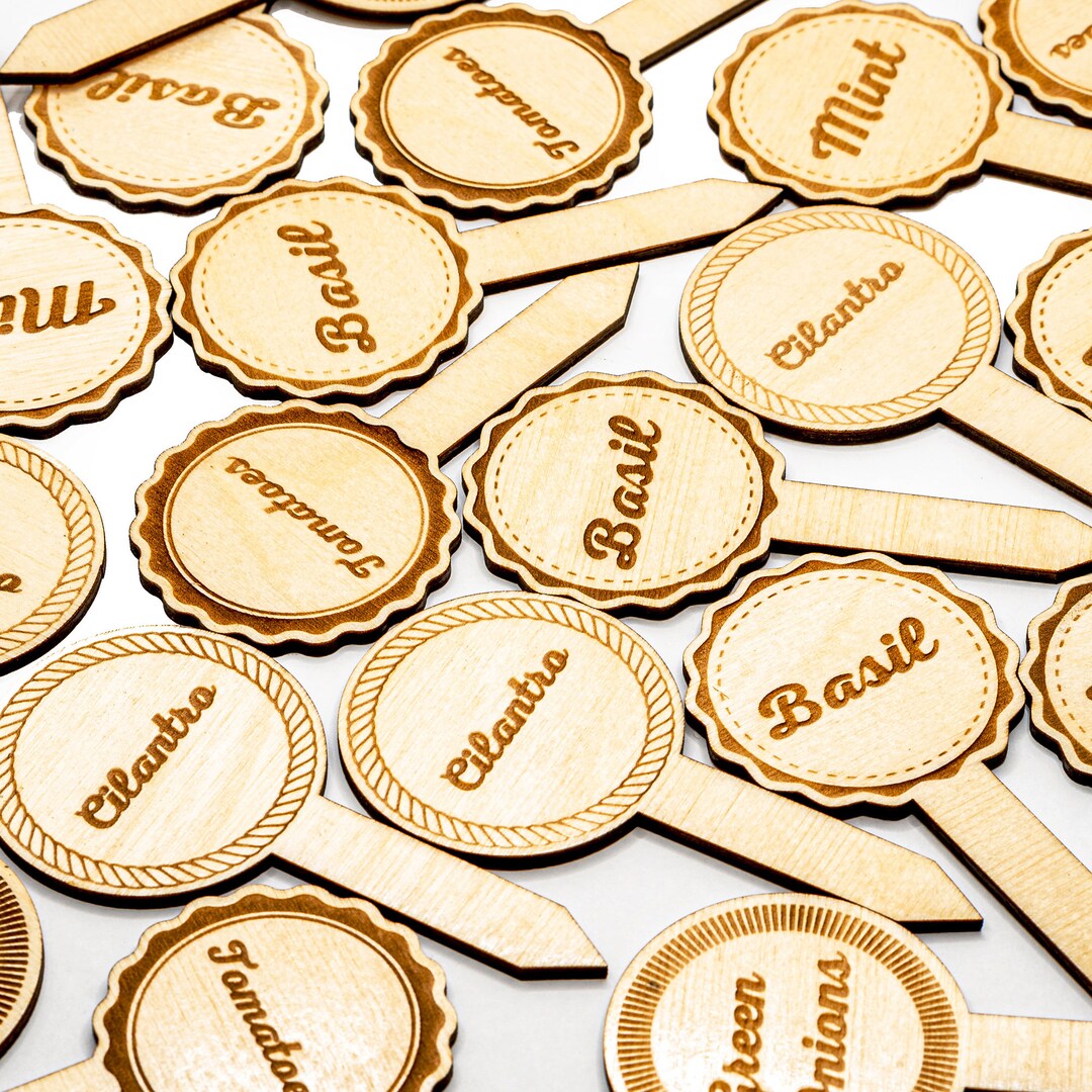 Plant Stakes | Garden Labels | Garden Stakes | Plant Wood Laser Cut ...