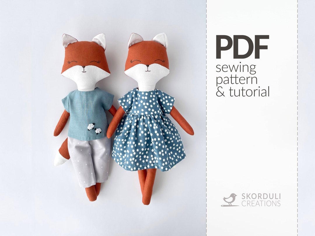 Fox PDF Sewing Pattern and Tutorial - Etsy