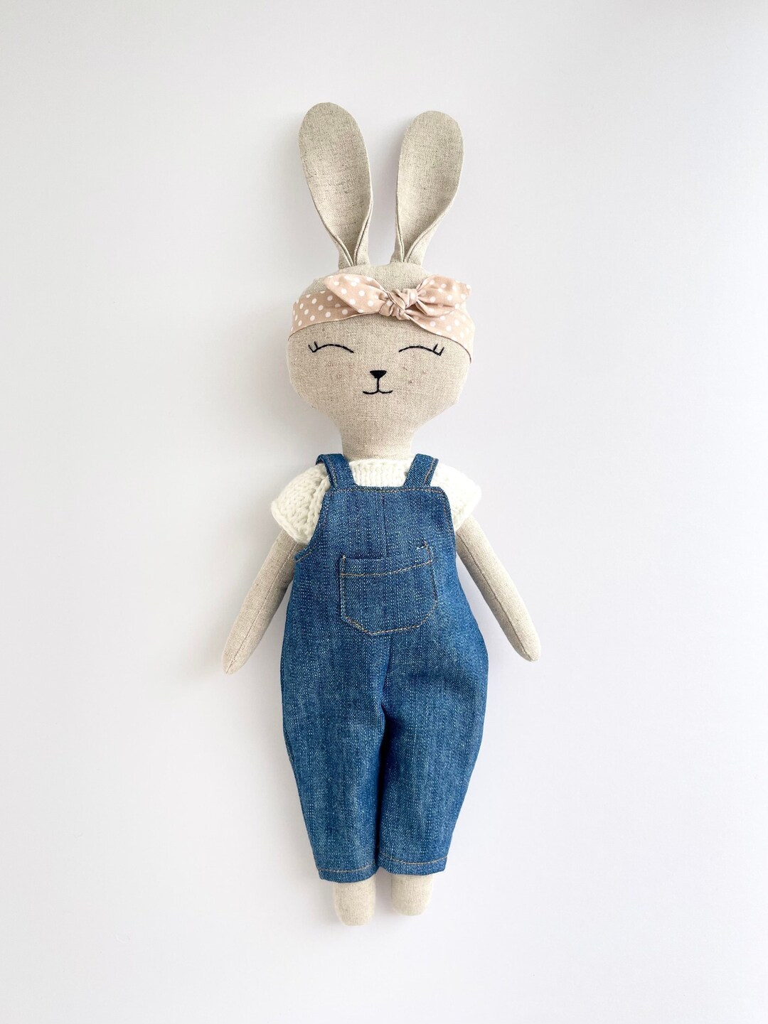 Handmade Stuffed Bunny Toy, Personalized Keepsake Doll, Birthday Gift ...