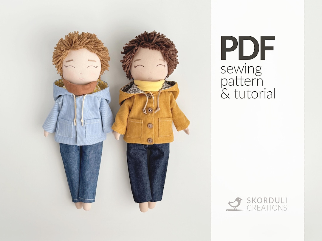 Boy Doll Sewing Pattern, 13 Inch Clothes and Accessories (PDF Pattern ...