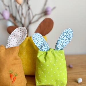 Easter Bunny Treat Bag - 3 Sizes PDF Sewing Pattern and Tutorial - Etsy
