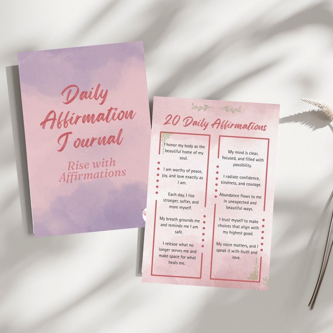 Daily Affirmation Journal Printable | Self Care & Gratitude Workbook ...
