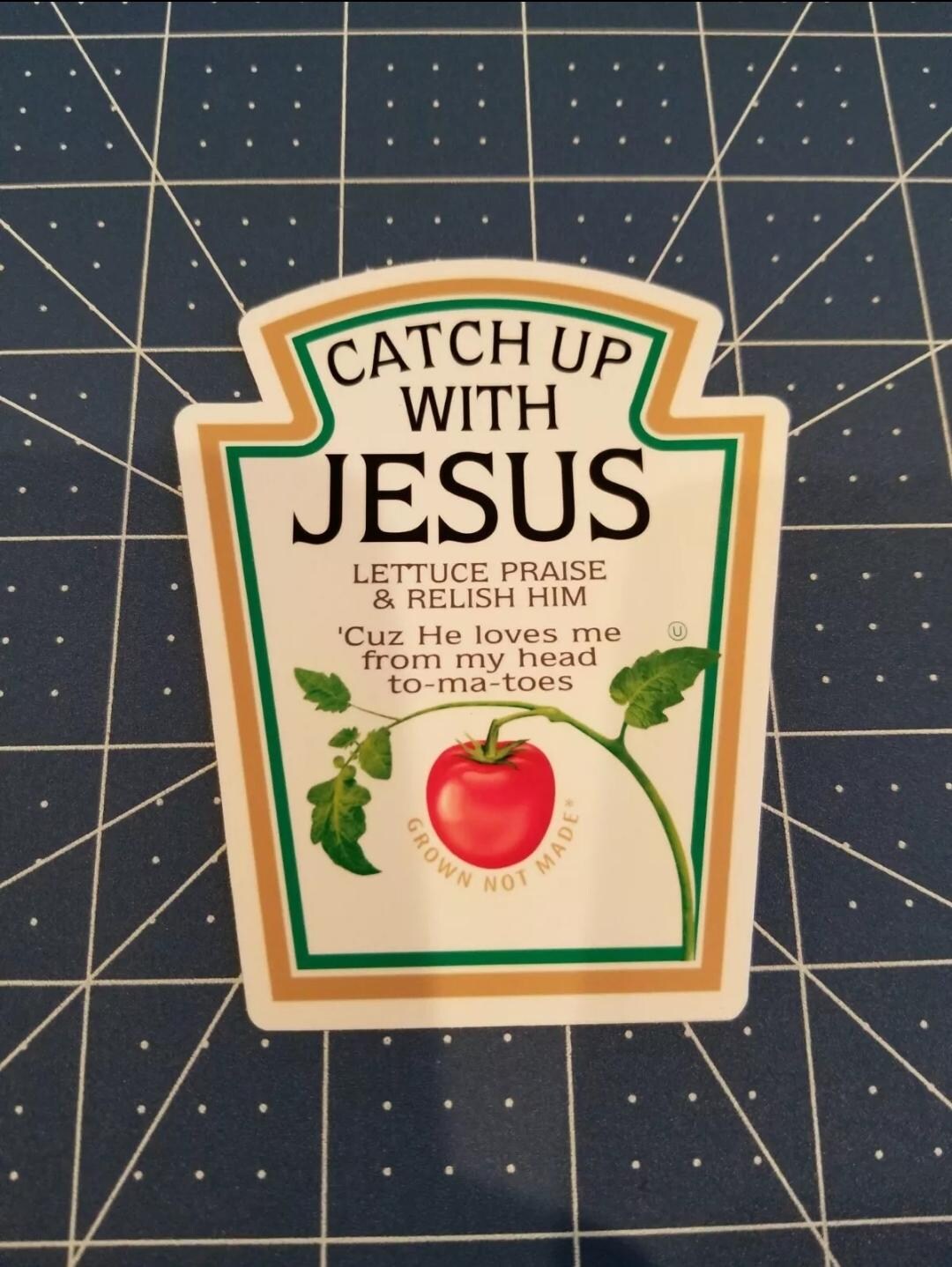 Catch up With Jesus. Funny Tomato Ketchup Sticker. - Etsy
