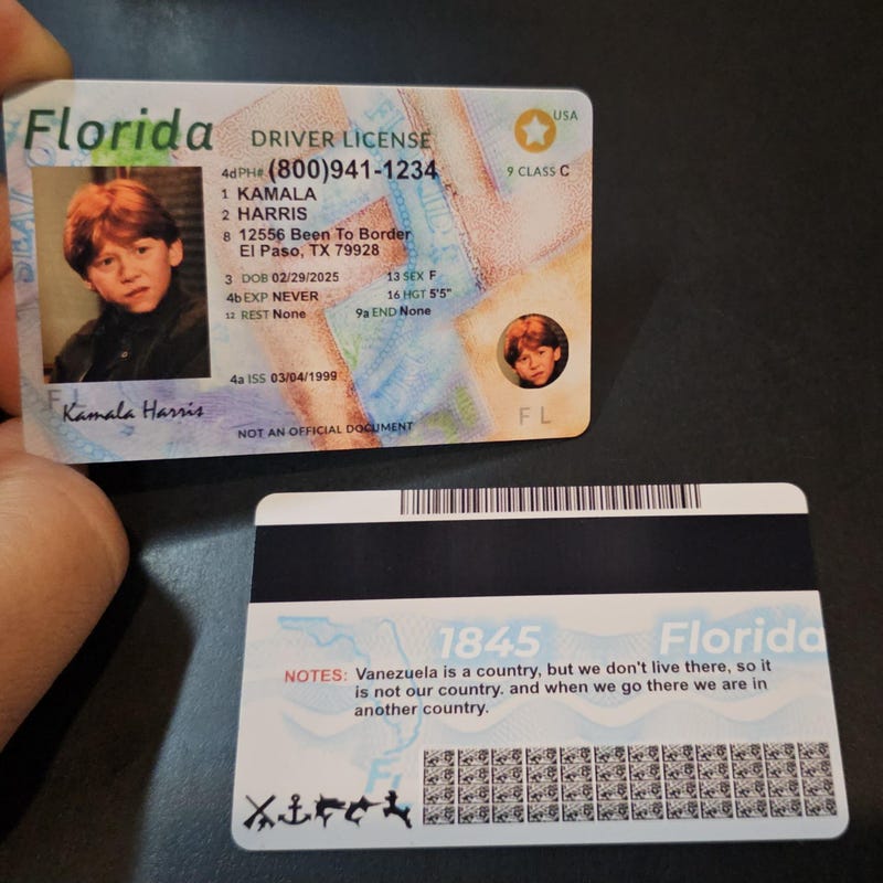 Fake Drivers License Front and Back - Etsy