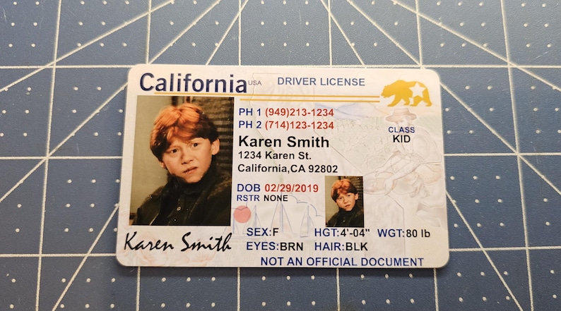Custom Child's Driver License, Safety ID, Novelty Gift - Etsy