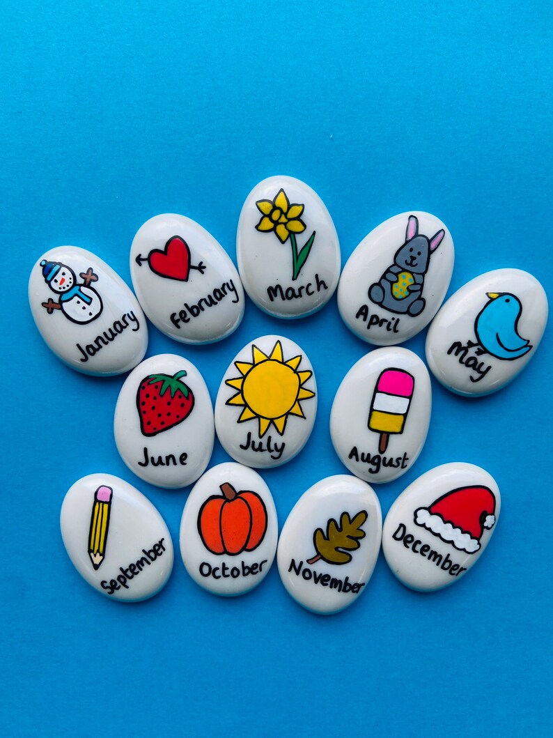 Months of the Year Story Stones - Etsy