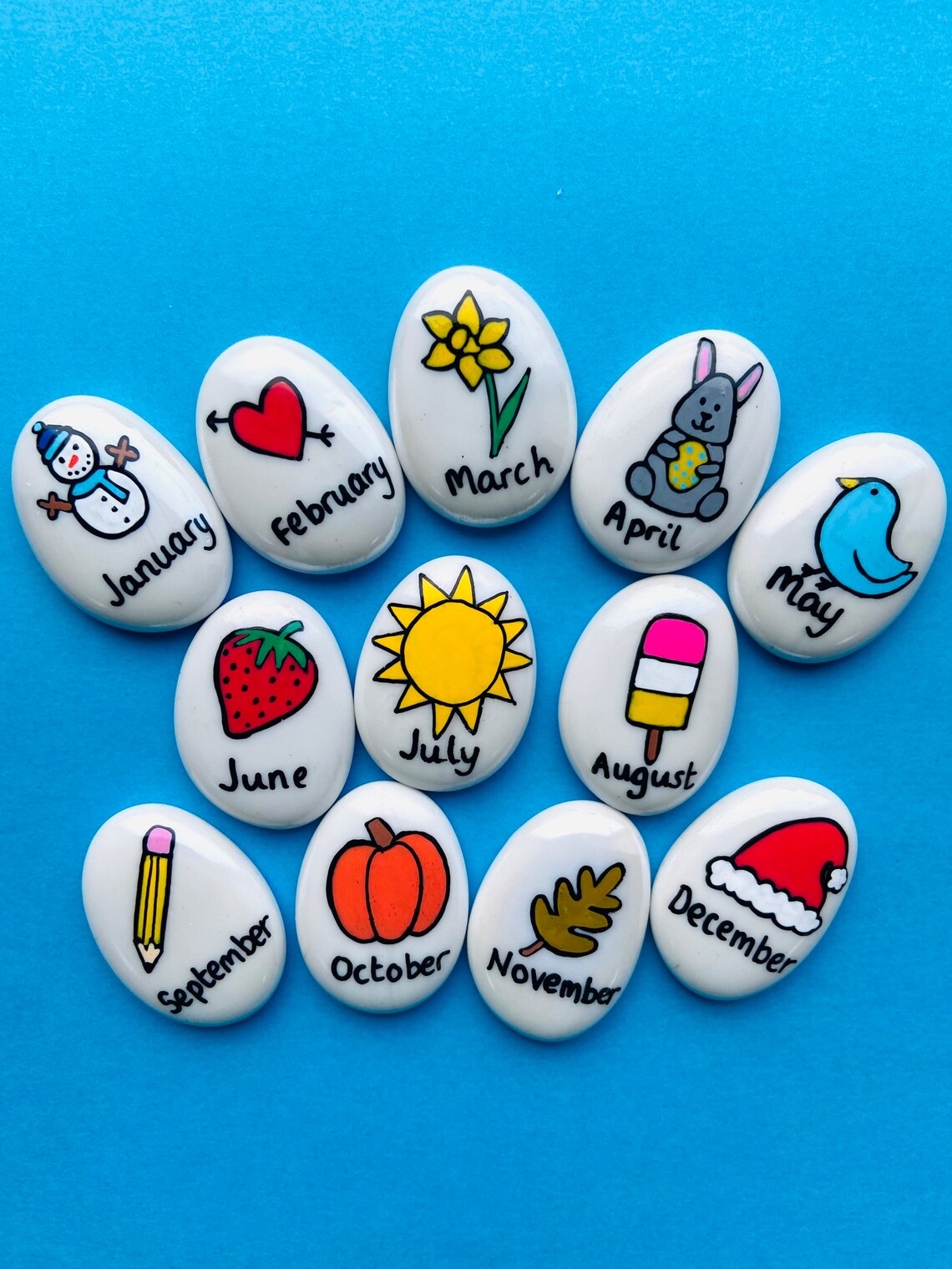 Months of the Year Story Stones - Etsy