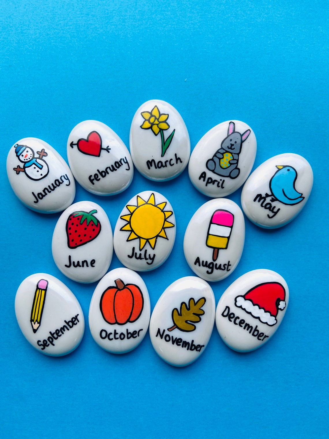 Months of the Year Story Stones - Etsy