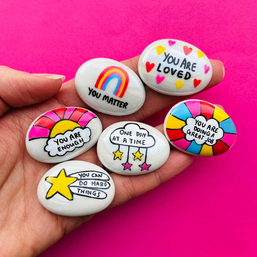 Postive Pebbles Well-being Self-care New Mum. Positivity. - Etsy UK