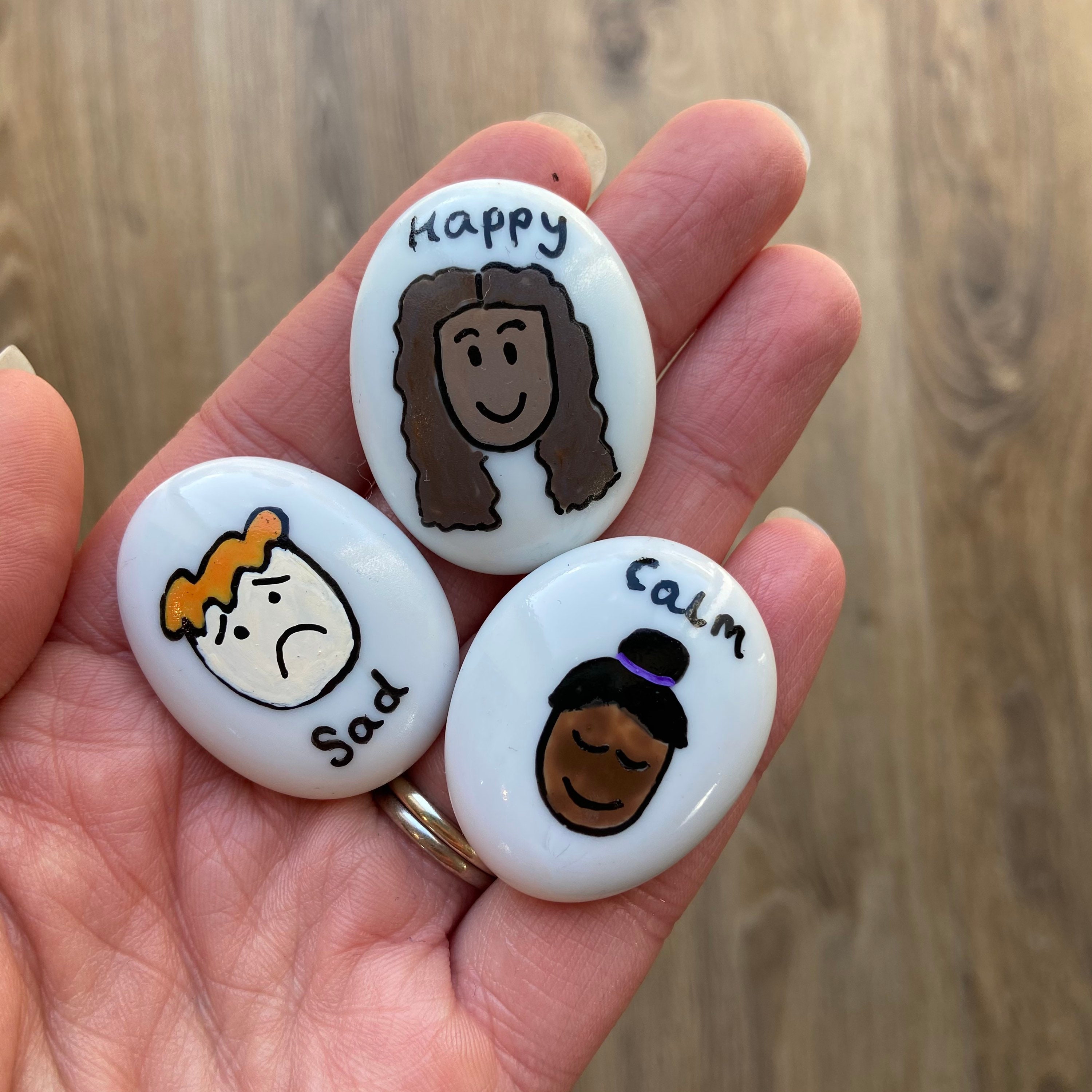 Emotion Stones Feelings Pebbles. Learning Tool for Mental - Etsy UK
