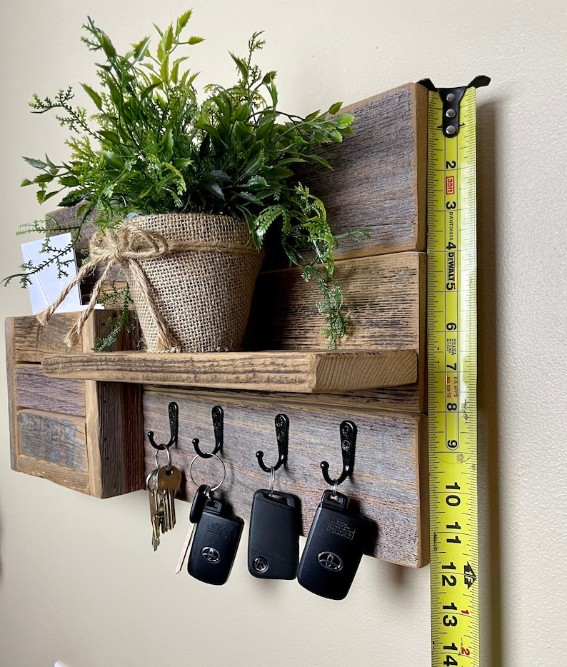 Reclaimed Barnwood Key Rack & Organizer. Entryway | Etsy