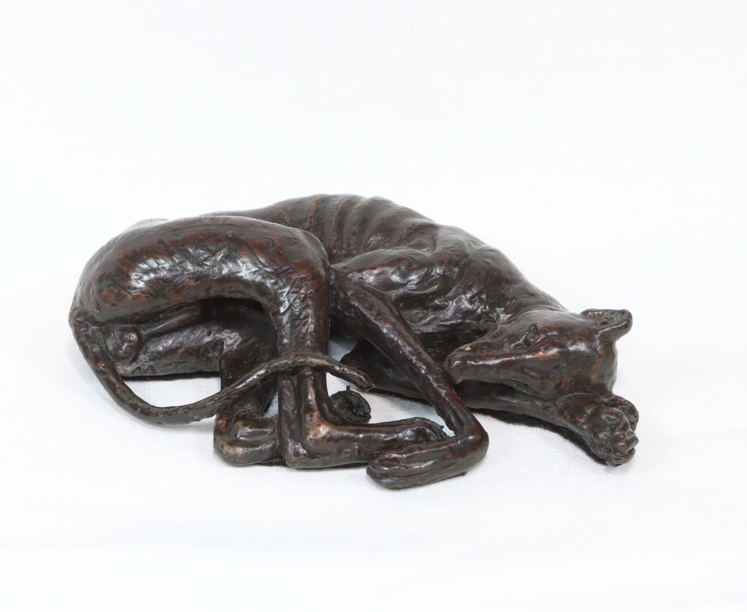 Greyhound Lurcher Sleeping Solid Bronze Muhmood Tahir - Etsy