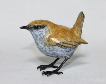 Hot Cast Solid Bronze Sculpture Life Size Wren by Steve Langford ...