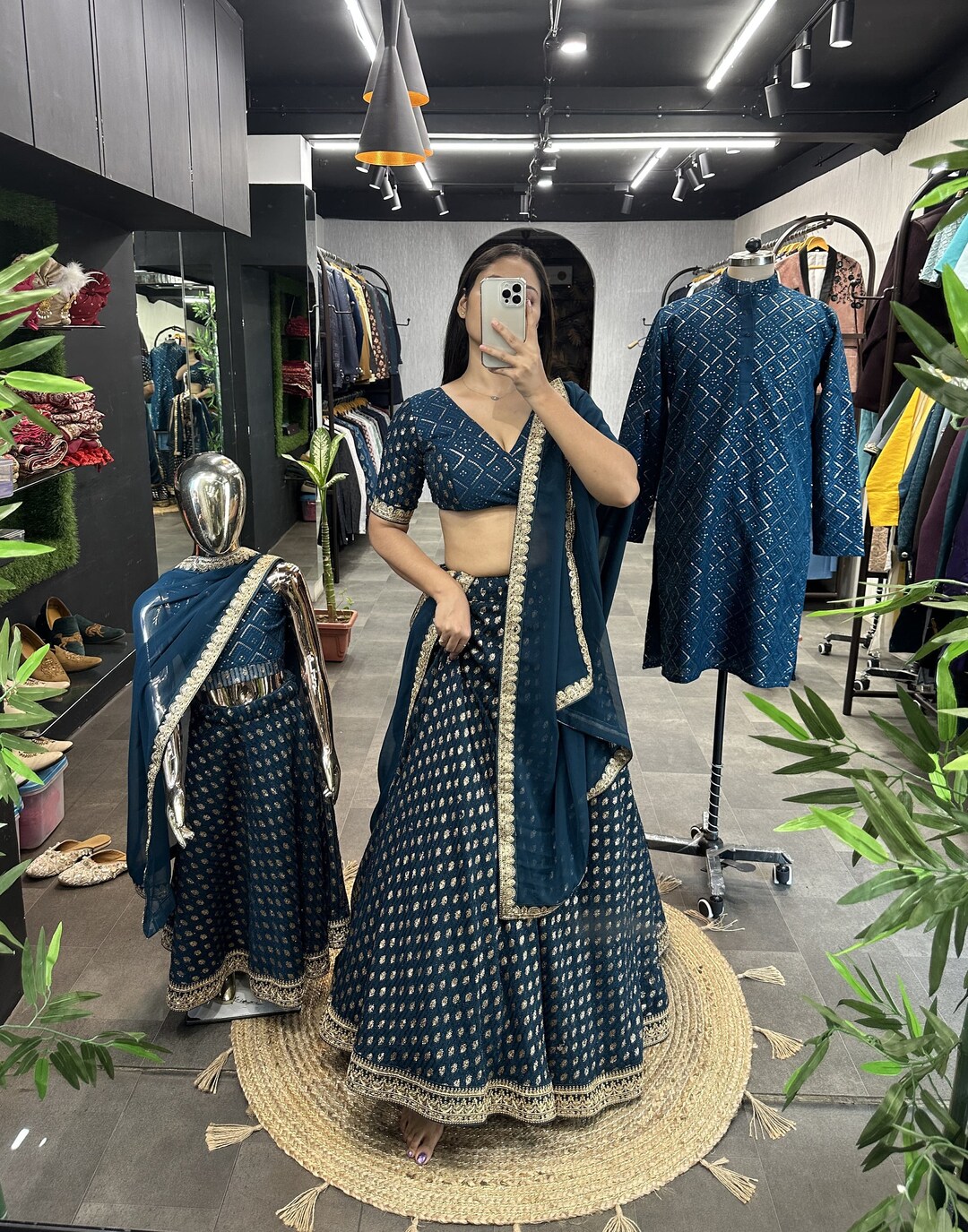 Family Wear Rama Lehenga Chowli for Navaratri Girl Lengha for - Etsy