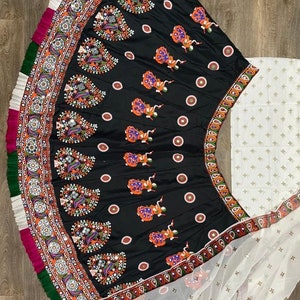 Heavy Beautiful Designer Crape With Printed and Rael Mirror Work With ...