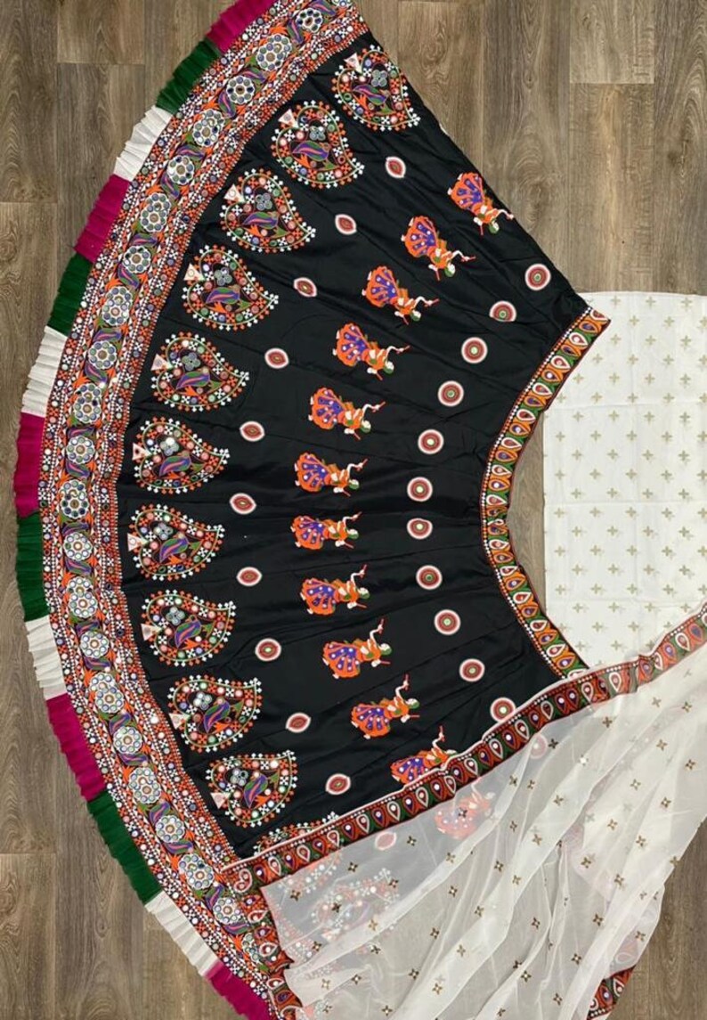 Heavy Beautiful Designer Crape With Printed and Rael Mirror - Etsy
