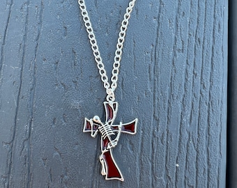 Skeleton Cross Necklace - Etsy