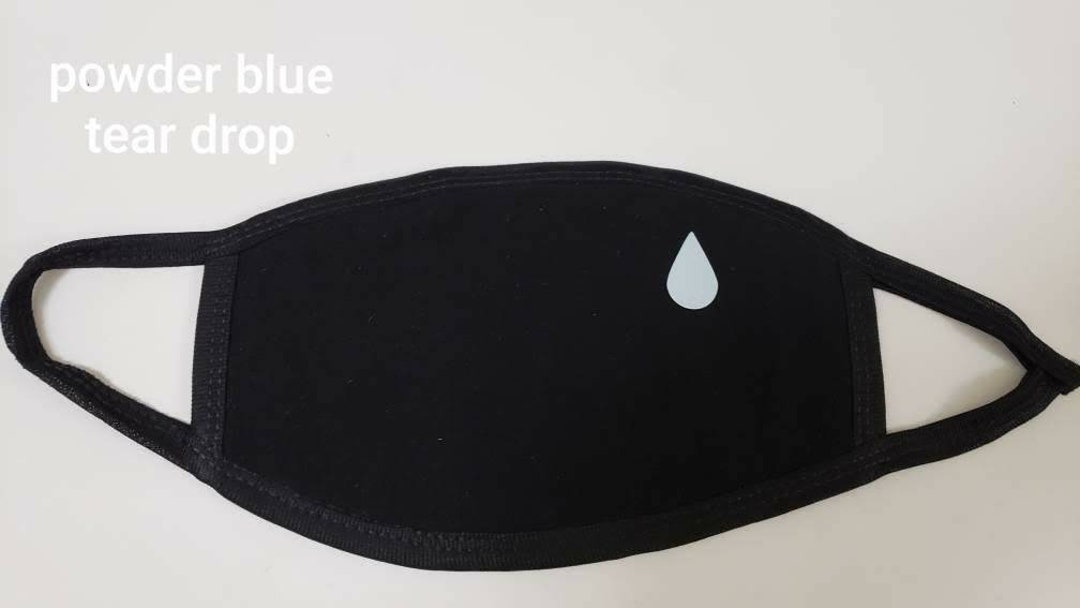 Tear Drop Mouth Face Mask Black Rave Costume Mask Adjustable - Etsy